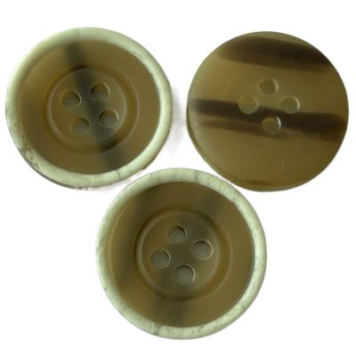 China Eco-Friendly Resin Imitation Horn Coat Buttons 34L 4 Hole Durable Plastic for sale