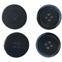 China Eco-Friendly Resin Buttons Faux Horn Half Blue Rim 32L 4 Hole for Sewing Garments for sale
