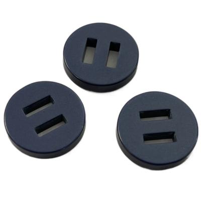 China Dark Blue 28L Double Flat Slot Plastic Resin Buttons 2 Hole for Sewing Garment for sale