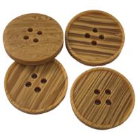 China Eco-Friendly Polyester Imitation Wood Buttons 38L 4 Holes with Little Rim for Garment Sewing for sale