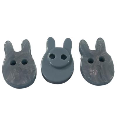 China Rabbit Shape Plastic Shirt Buttons 18mm Rainbow Effect 2 Hole for Sewing for sale