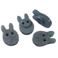 China Rabbit Shape Plastic Shirt Buttons 18mm Rainbow Effect 2 Hole for Sewing for sale