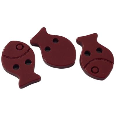 China Fish Shape Shirt Fancy Plastic Buttons With Double Flat Design 2 Hole for sale