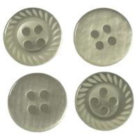 China Off White Plastic Shirt Buttons Pearl Effect Petal Rim 22L 4 Hole Eco Friendly Resin for sale