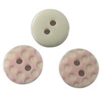 China Plastic Resin Blouse Buttons Two Hole 16L Pink Color Special Face Design for Sewing for sale