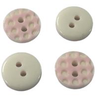 China Plastic Resin Blouse Buttons Two Hole 16L Pink Color Special Face Design for Sewing for sale
