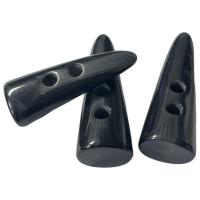 China 2 Hole GRS Horn Shaped Toggle Buttons / Horn Tooth Shape Black Color for sale