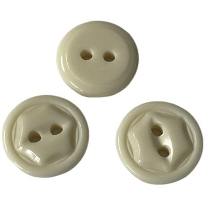China Plastic Resin Hexagon Buttons Snow White 28L Two Hole for Sewing Shirts for sale