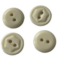 China Plastic Resin Hexagon Buttons Snow White 28L Two Hole for Sewing Shirts for sale