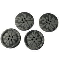 China Grey Horn Effect Plastic Coat Buttons 50L 4 Hole Round Slot Edge for Women Outerwear for sale