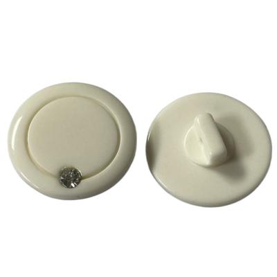 China Plastic Resin Shank Buttons 30L Ring Design with Fake Diamond for Coat Sewing for sale