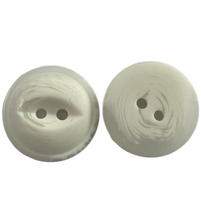 China Eco-Friendly Resin Fish Eye Buttons Off White 27L Two Hole for Coat Sewing for sale