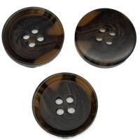 China 32L 4 Hole Plastic Coat Buttons Faux Horn Design with Rim for Women Outerwear for sale