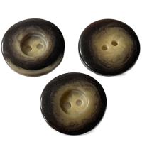 China Eco-Friendly Resin Faux Horn Button 48L Irregular Round with Slot Two Hole for Women Coat for sale