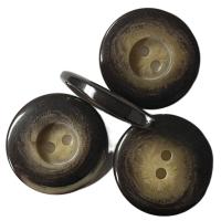 China Eco-Friendly Resin Faux Horn Button 48L Irregular Round with Slot Two Hole for Women Coat for sale