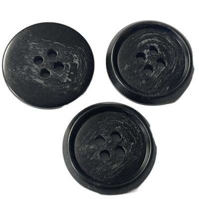China Four Hole Imitation Horn Button 25mm with Rim for Coat Outerwear for sale