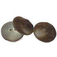 China 18mm Full Shiny Mother of Pearl Shirt Buttons Two Hole Irregular Face Design for sale