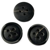 China 15mm Four Hole Faux Horn Buttons with Rim for Coat Outerwear Eco-Friendly Resin for sale