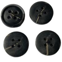 China 15mm Four Hole Faux Horn Buttons with Rim for Coat Outerwear Eco-Friendly Resin for sale