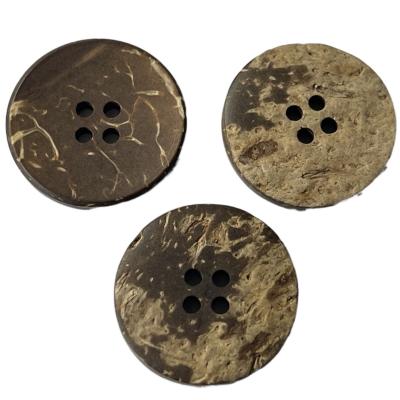 China ODM Natural Coconut Buttons 4 Hole 38L Round Shape Eco-Friendly Garment Accessories for sale