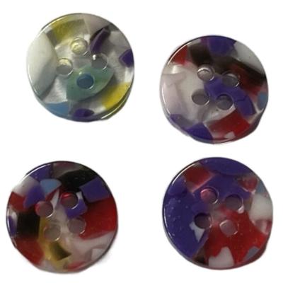 China 14L 4 Hole Plastic Shirt Buttons Random Color Eco-Friendly Resin for Blouses DIY Garment Accessories for sale