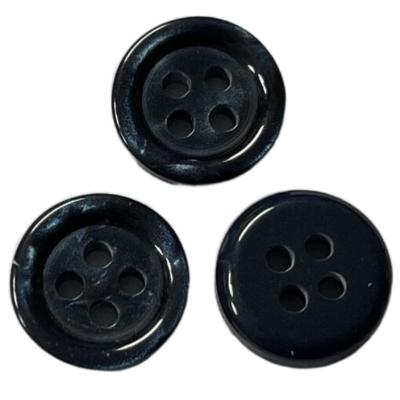 China Faux MOP Plastic Shirt Buttons 18L 4 Holes Eco-Friendly Polyester for Shirts Blouses for sale