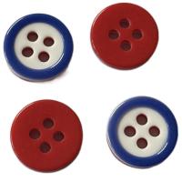 China 3 Layers Resin Buttons Blue Rim 18L for Men's Shirts Eco-Friendly Polyester for sale