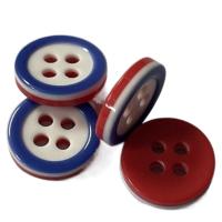 China 3 Layers Resin Buttons Blue Rim 18L for Men's Shirts Eco-Friendly Polyester for sale