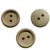 China Natural Wood Buttons 24L 15mm Eco Friendly Two Holes for Luxury Sewing for sale