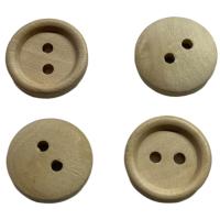 China Natural Wood Buttons 24L 15mm Eco Friendly Two Holes for Luxury Sewing for sale