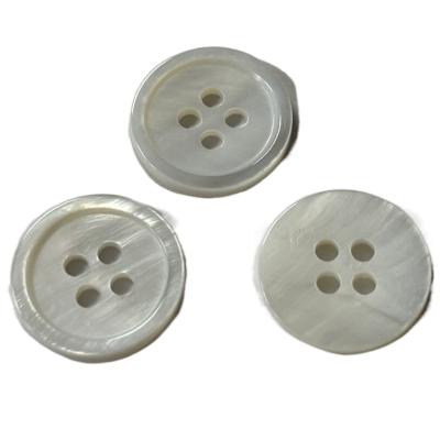 China Pearl White Natural Shell Buttons 24L 15mm 4 Hole for Sewing Knitting for sale