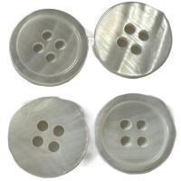 China Pearl White Natural Shell Buttons 24L 15mm 4 Hole for Sewing Knitting for sale