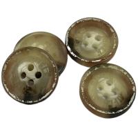 China Natural Horn Buttons Four Hole 36L Engraved Logo for Overcoat Coat for sale