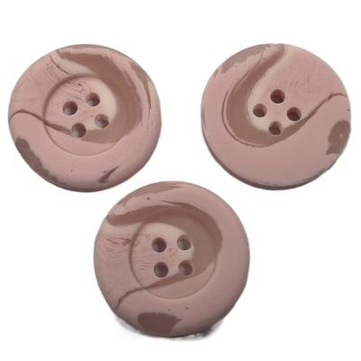 China 3/4 Inch 4 Hole Plastic Coat Buttons Pink Color Resin Eco Friendly for Women Sweater for sale