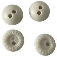 China Off White Rubber Buttons 11mm 2 Hole Engraved Logo for Sewing Clothing for sale