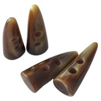 China 2 Hole Horn Toggle Buttons For Coat With Horn Tooth Shape Full Shiny for sale