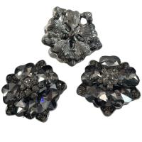 China 40L Fancy Metal Shank Buttons 2.3g Faux Crystal Plastic Flower Buttons for Garment DIY for sale
