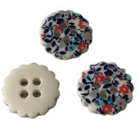 China Eco-Friendly Resin Silk Print Shirt Buttons 4 Holes 20L for Sewing Blouse for sale