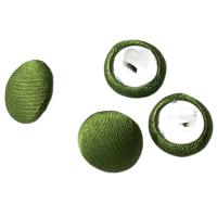China Fabric Covered Buttons with Plastic Shank 16L Green for Women's Coat Sweater for sale