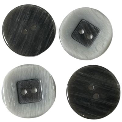 China Polyester Coat Jacket Sweater Buttons 44L 2-Holes Two Layers Resin Eco-Friendly for sale