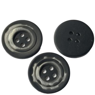 China 54L 34.3mm Imitation Horn Buttons 4 Hole Resin Eco Friendly for Coat Outerwear for sale