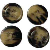 China Resin Eco-Friendly Fake Horn Buttons 28L Four Hole Round with Rim for Women Coat Jacket for sale