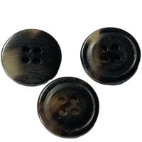China 5/8 Inch Faux Horn Button 4 Holes Round Rim Resin Eco Friendly for Women Coat Sweater for sale