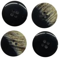 China Faux Marble Polyester Buttons 4 Holes Black 30L 19mm for Coat Sweater Garment Accessories for sale