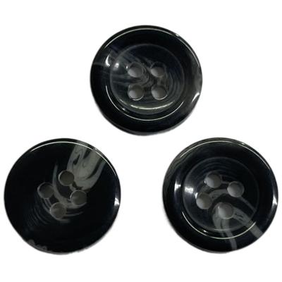 China 22L Imitation Horn Buttons 4 Holes Round Resin Eco-Friendly for Sweater Coat Jacket for sale