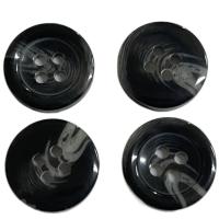 China 22L Imitation Horn Buttons 4 Holes Round Resin Eco-Friendly for Sweater Coat Jacket for sale