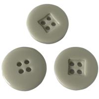 China Plastic Resin Shirt Buttons Square Center 28L Light Grey for Sewing Garment Accessories for sale