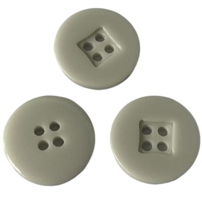 China Plastic Resin Shirt Buttons Square Center 28L Light Grey for Sewing Garment Accessories for sale