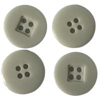 China Plastic Resin Shirt Buttons Square Center 28L Light Grey for Sewing Garment Accessories for sale