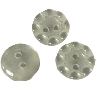 China 10mm 2 Hole Faux Pearl Resin Shirt Buttons Eco-Friendly Off White for Garments for sale
